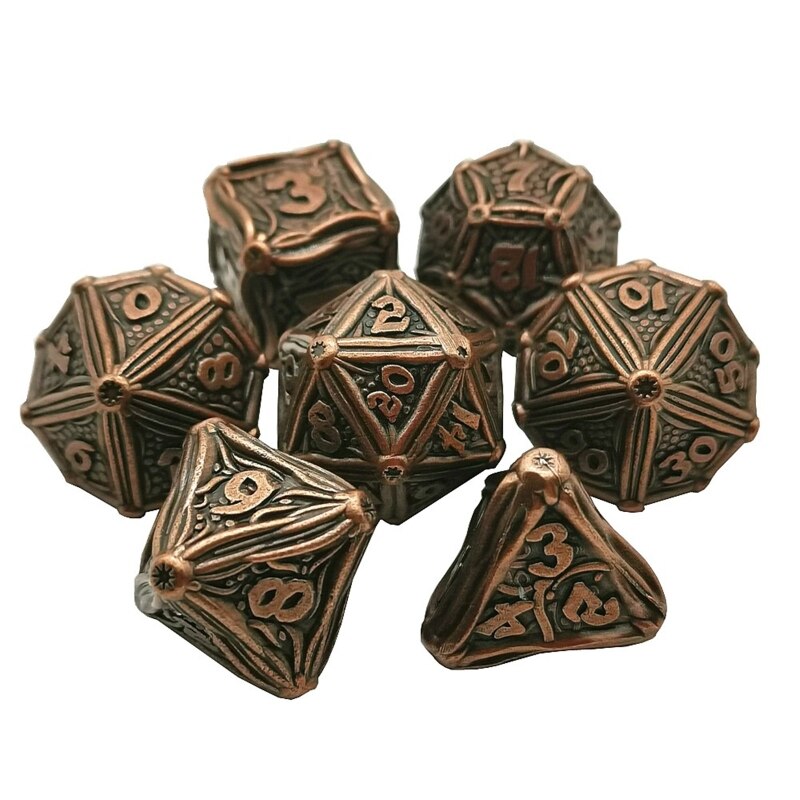 7pcs Heavy Duty Metal Dice Set Solid Polyhedral RP... – Vicedeal