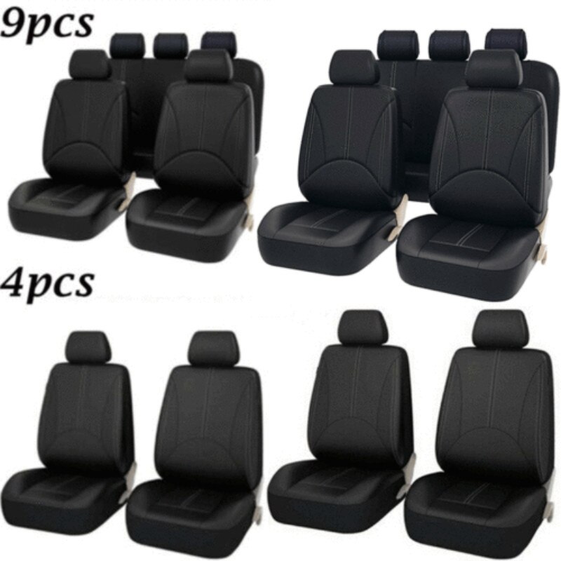 Universal 4/9 Black Luxury PU Leather Car Full Set... – Grandado