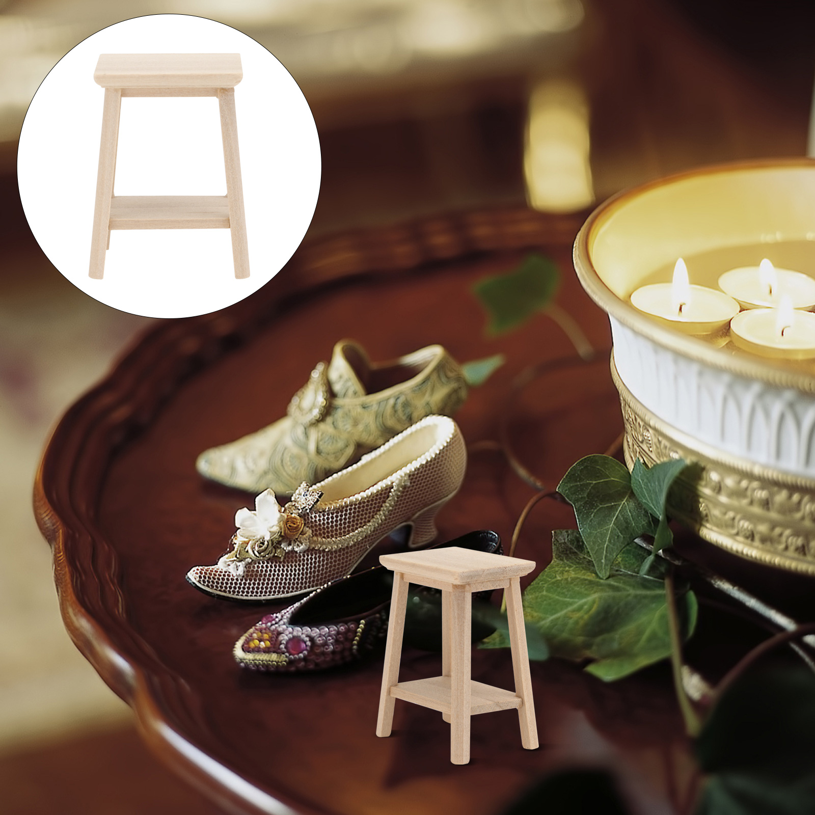 1pc Wooden Mini Furniture Stool Model Delicate Fur... – Grandado