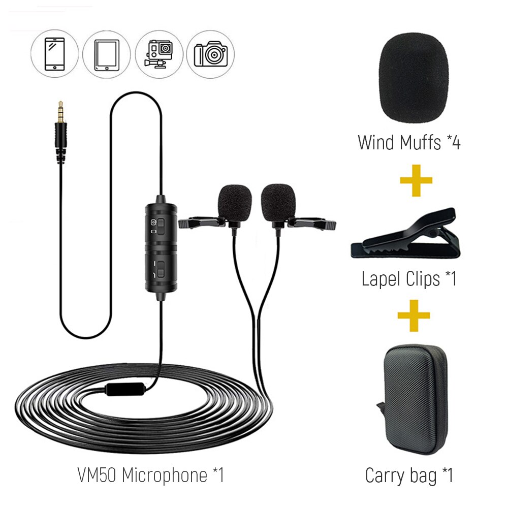 3.5mm Clip-on Lapel Wired Microphone Condenser Lav... – Grandado