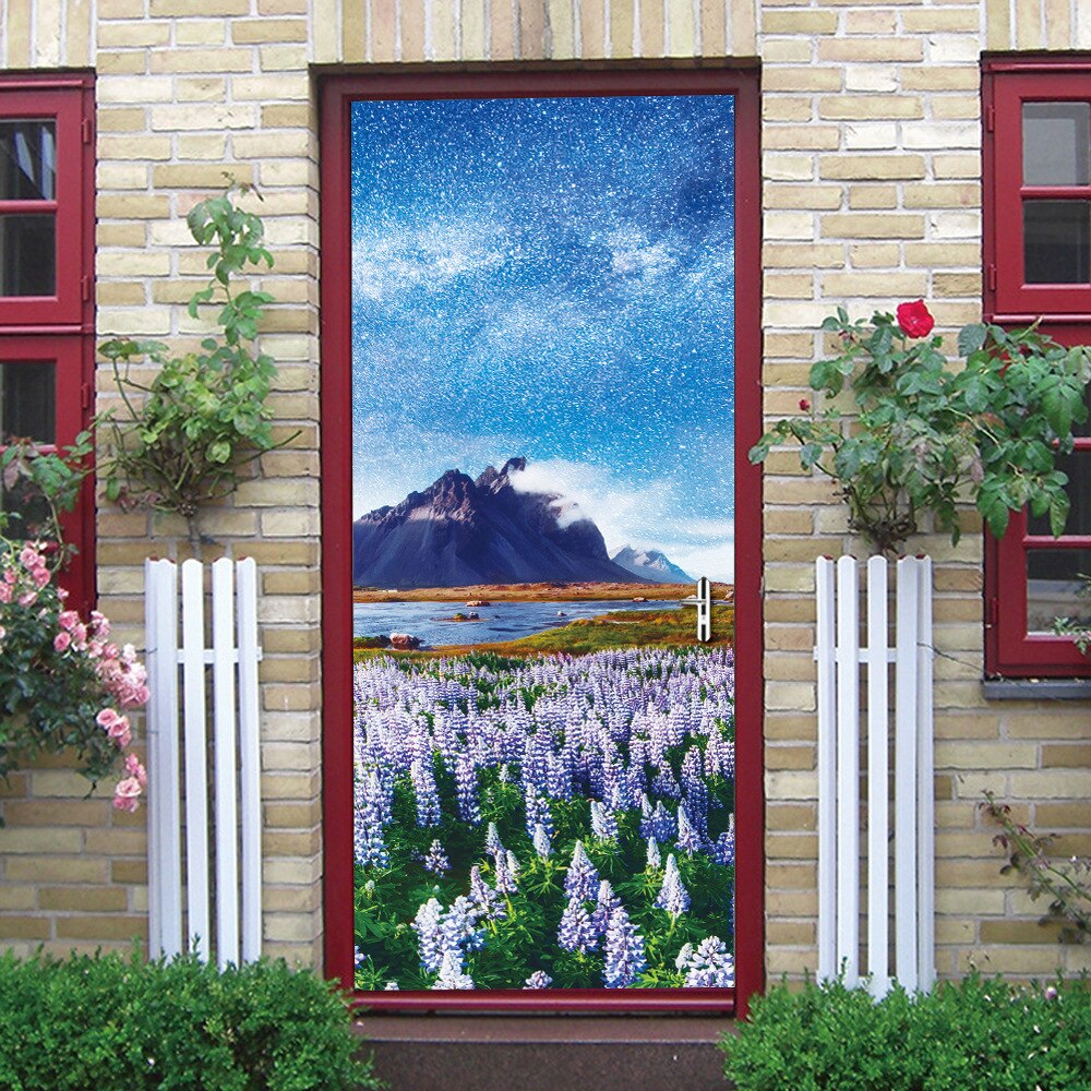 Lavender Blue Sky Star Door Stickers Home Decor Vi... – Grandado