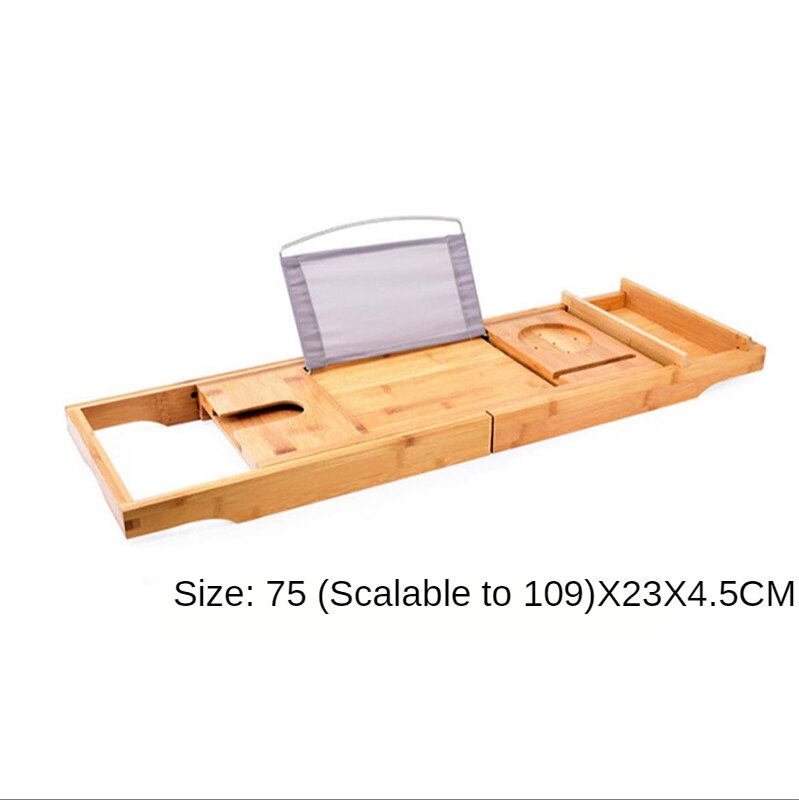 Bamboo Bath Storage Rack Retractable Bath Bracket ... – Grandado