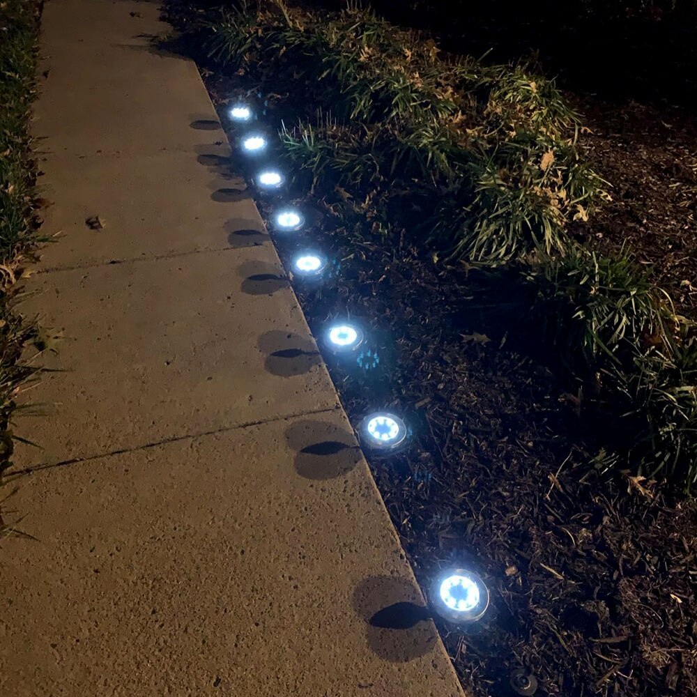 Solar Powered LED rasen licht Runde edelstahl Unte... – Vicedeal