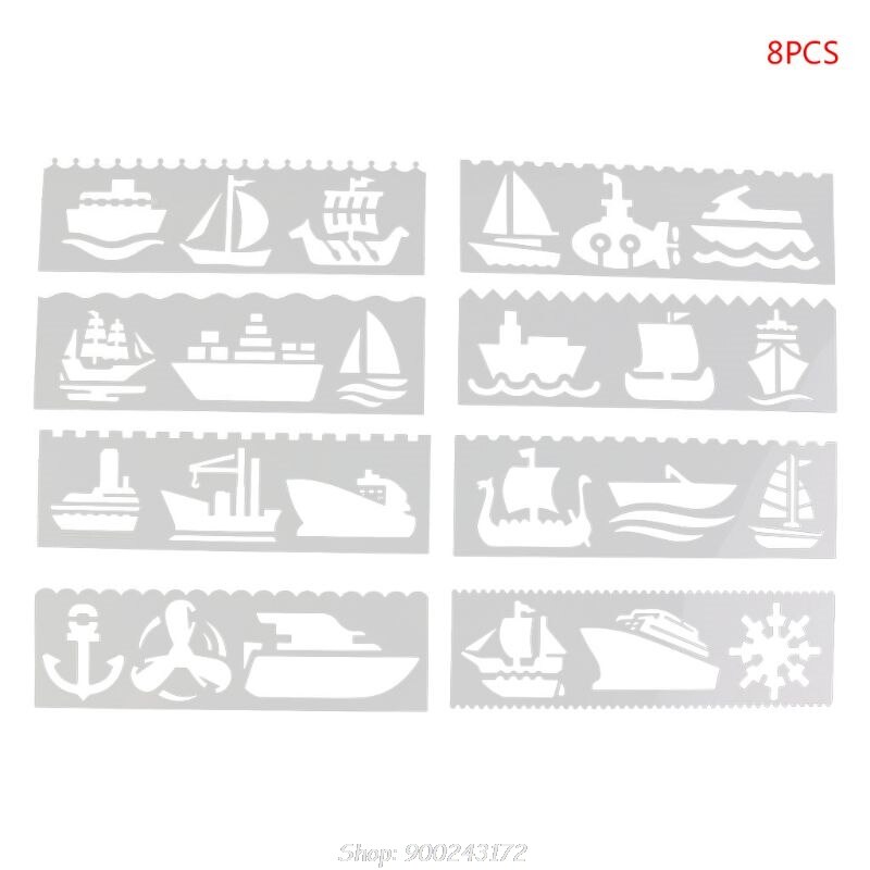 8Pcs/set Kids Plastic Drawing Template Rulers Sten... – Grandado