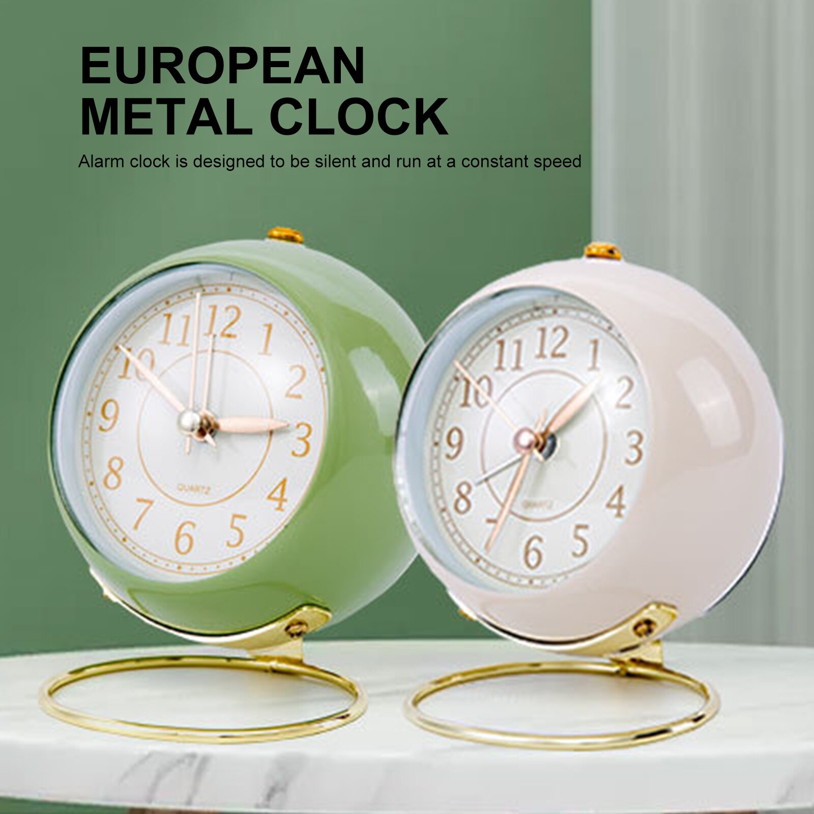 Silent Non Ticking Retro Vintage Alarm Clock Deskt... – Grandado