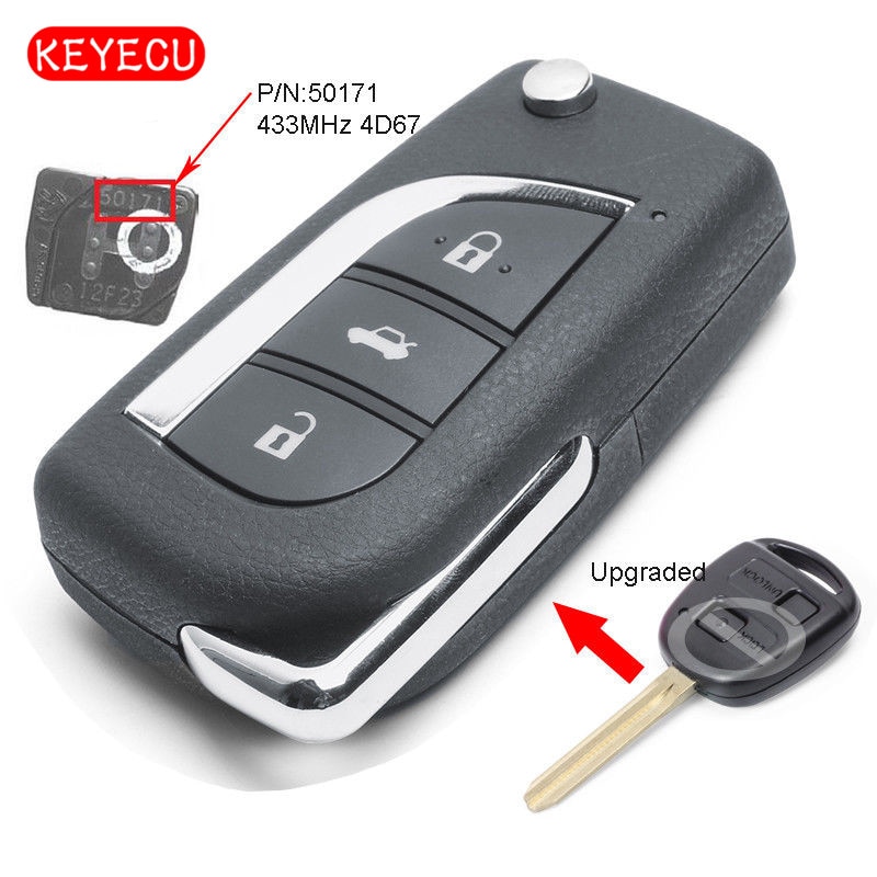 Keyecu Upgraded Flip Remote Key Fob 433MHz 4D67 Ch... – Vicedeal