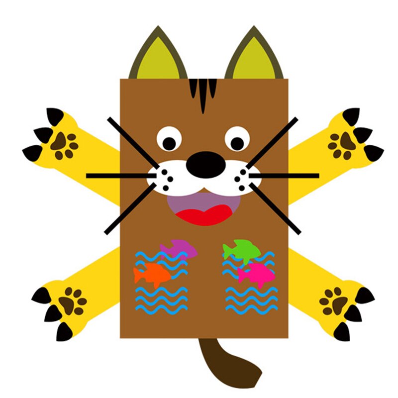 1/4pcs Paper Bag Puppets Kids Art Craft Activity M... – Grandado