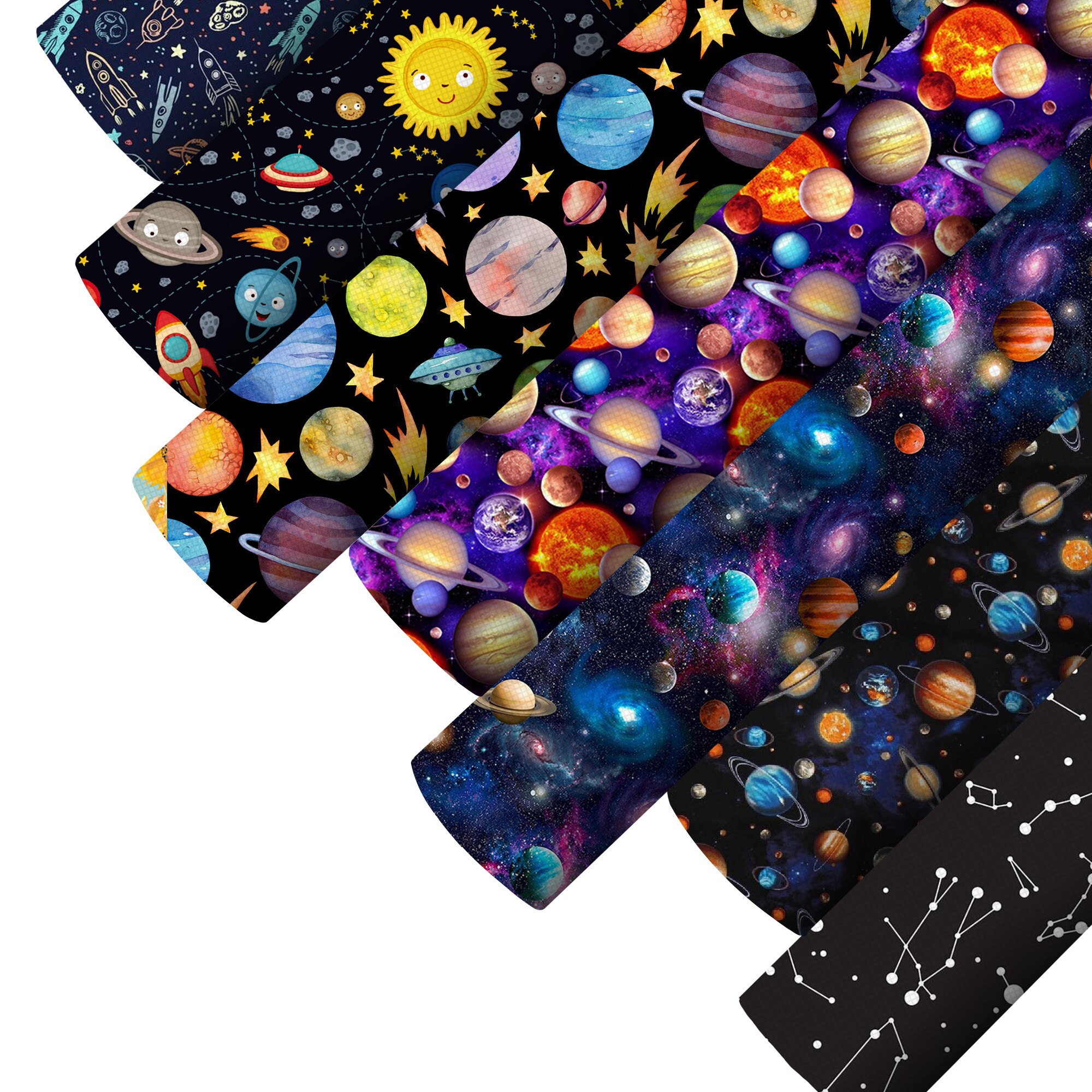Smooth Faux Leather Sheets Galaxy Star Moon Printe... – Grandado