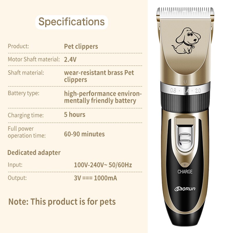 Oplaadbare Hond Haar Trimmer Lage Ruis Professione... – Grandado