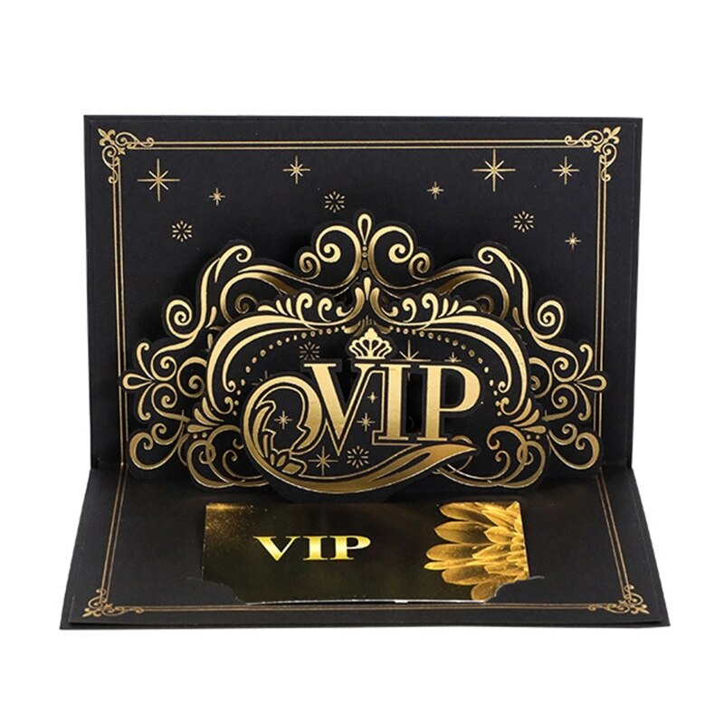 VIP Greeting Card Pop Up Love 3D Bronzing Message ... – Vicedeal