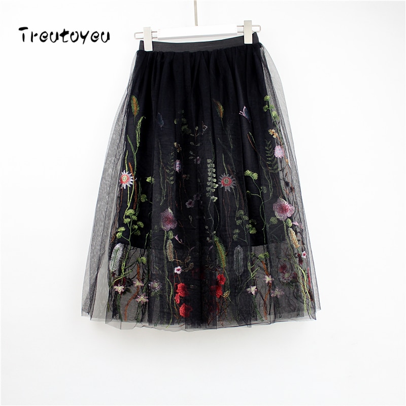 Midi Mesh Tulle Rokken Womens Vintage Geplooide Bl... – Vicedeal