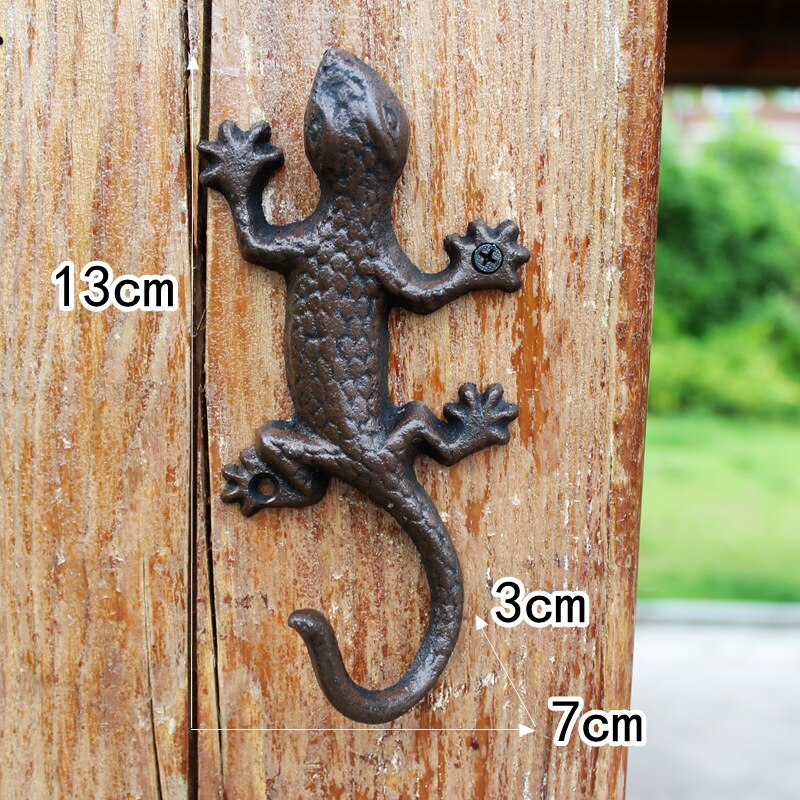 Retro cast iron wrought iron gecko hook wall hangi... – Vicedeal