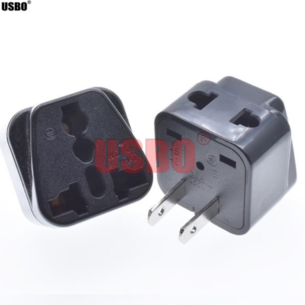 Black white 10A 250V 2-into-1 2 Pin USA Japan Thai... – Grandado