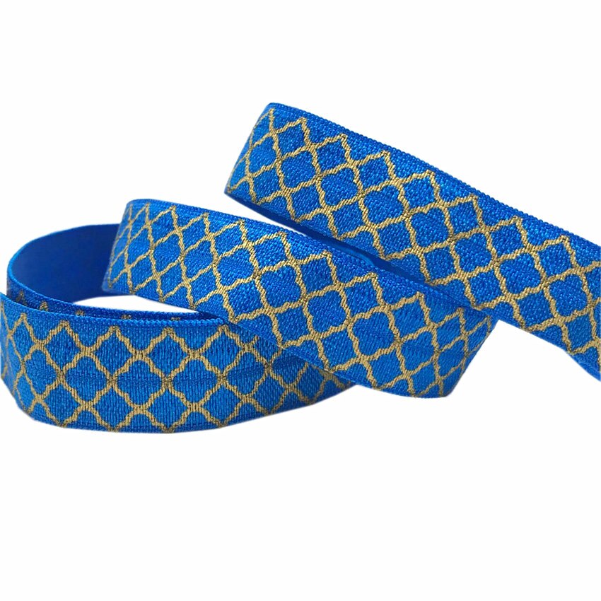 10 yards geometrisk aztekisk trykk fold over elast... – Grandado