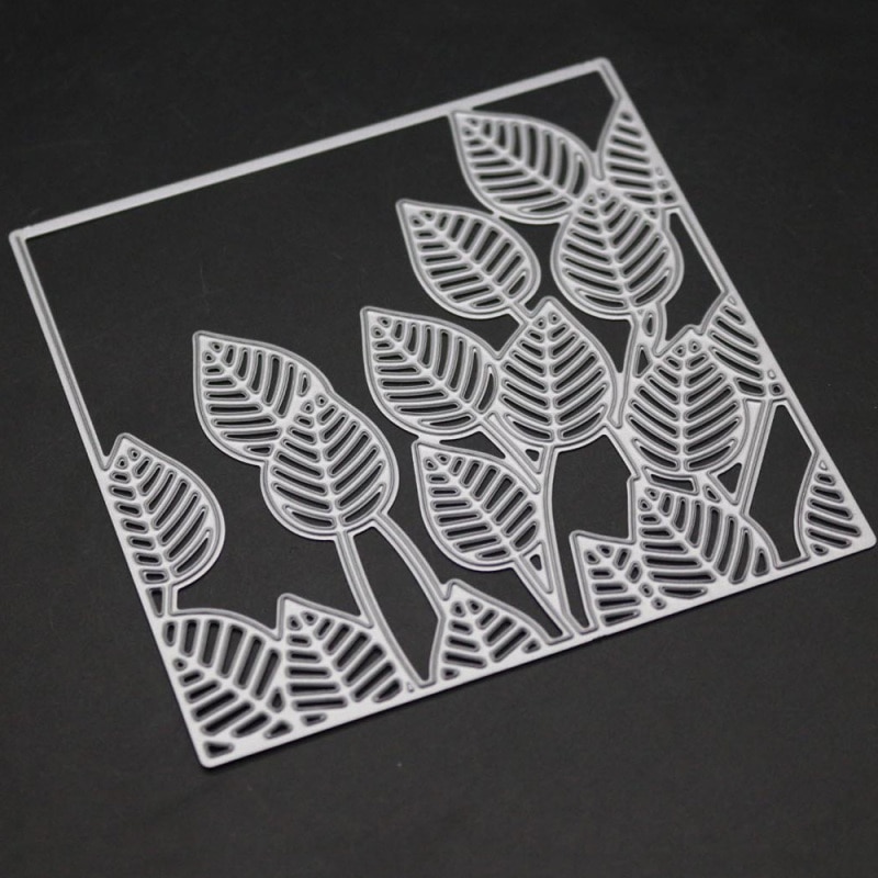 Green Leaves Metal Cutting Dies Square Frame Die C... – Grandado