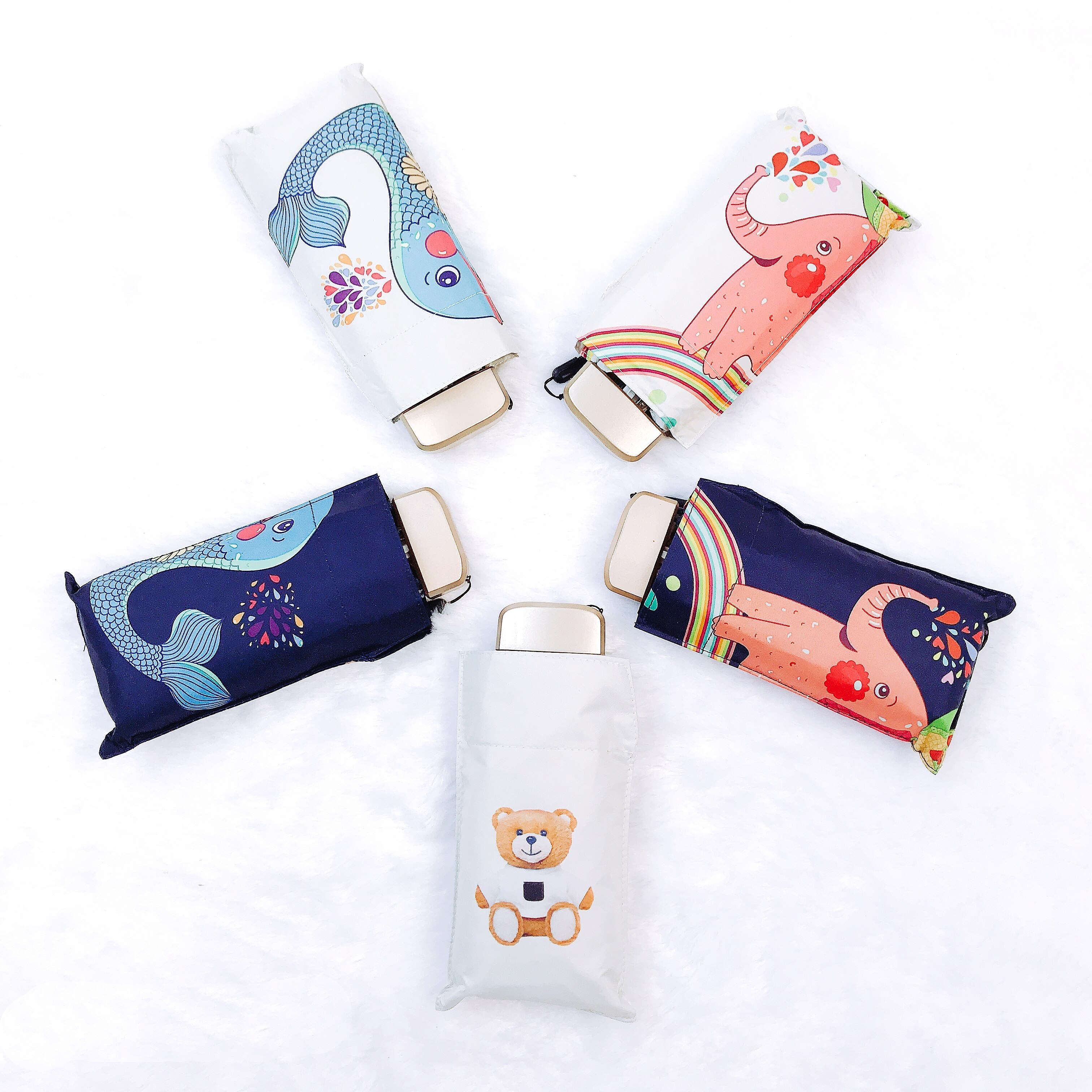 PALONY pocket five-folding mini windproof umbrella... – Grandado