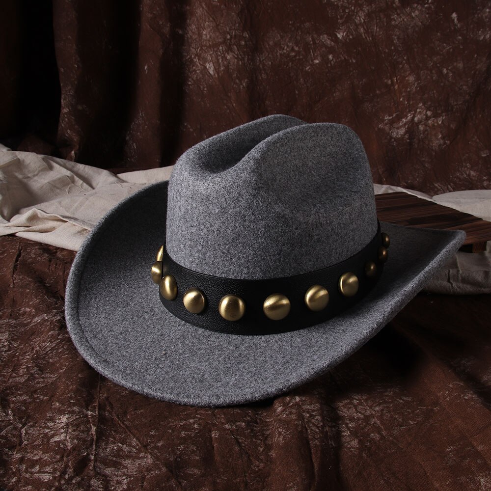 Women Men Wool Cowboy Hat Wide Brim Shapeable West... – Vicedeal