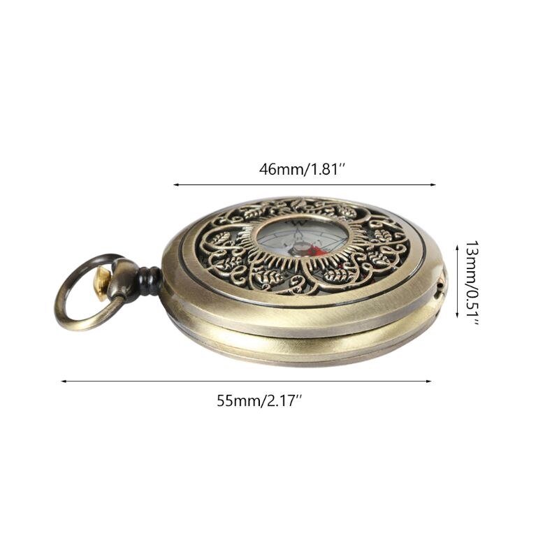 Vintage Bronze Compass Pocket Watch Outdoor Hiking... – Vicedeal
