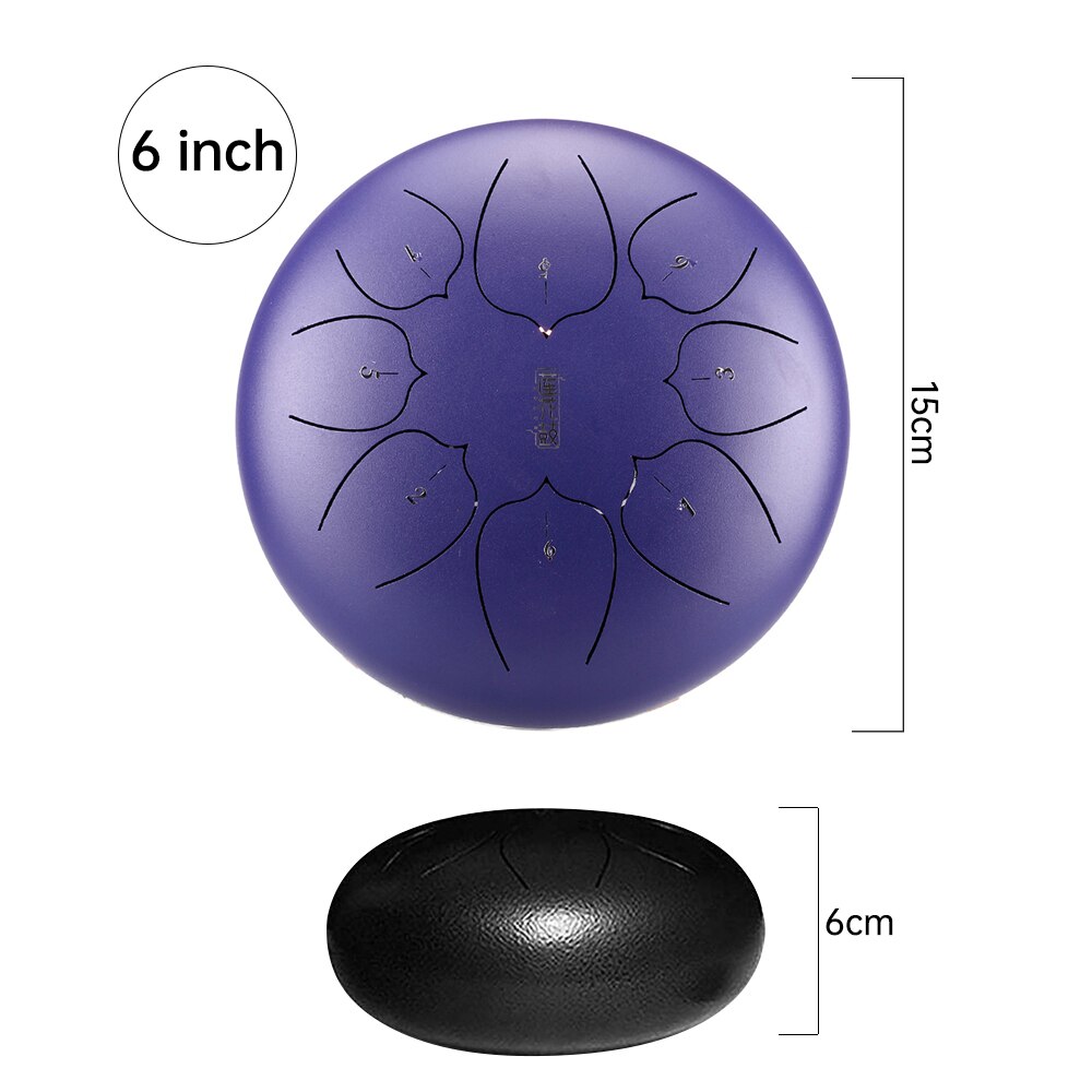 6inch Tongue Drums Steel 8-Tone Hand Drums Empty L... – Grandado