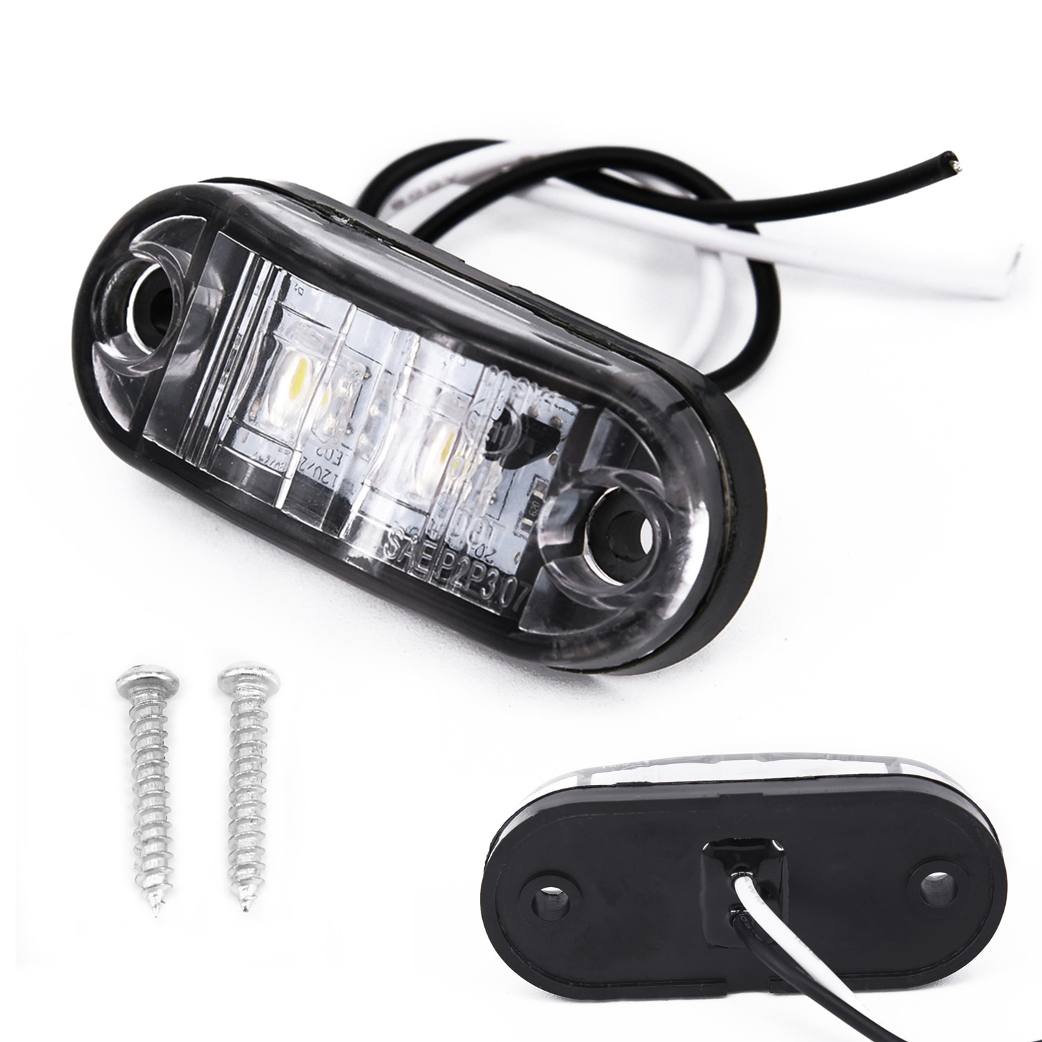 2pcs Car Side Marker Tail Light White LED DC 10V-3... – Grandado