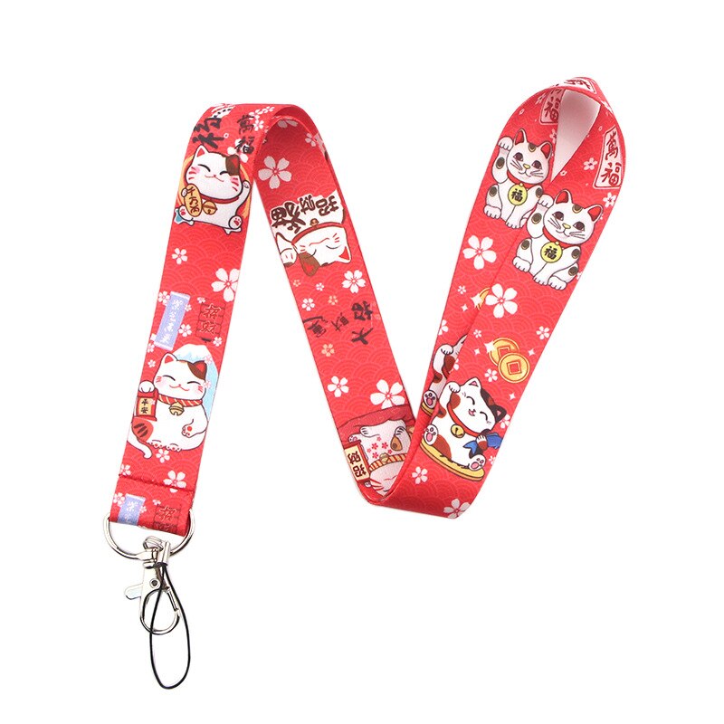 Lucky Rijkdom Zwaaien Kat Sleutelhanger Nek Lanyar... – Grandado