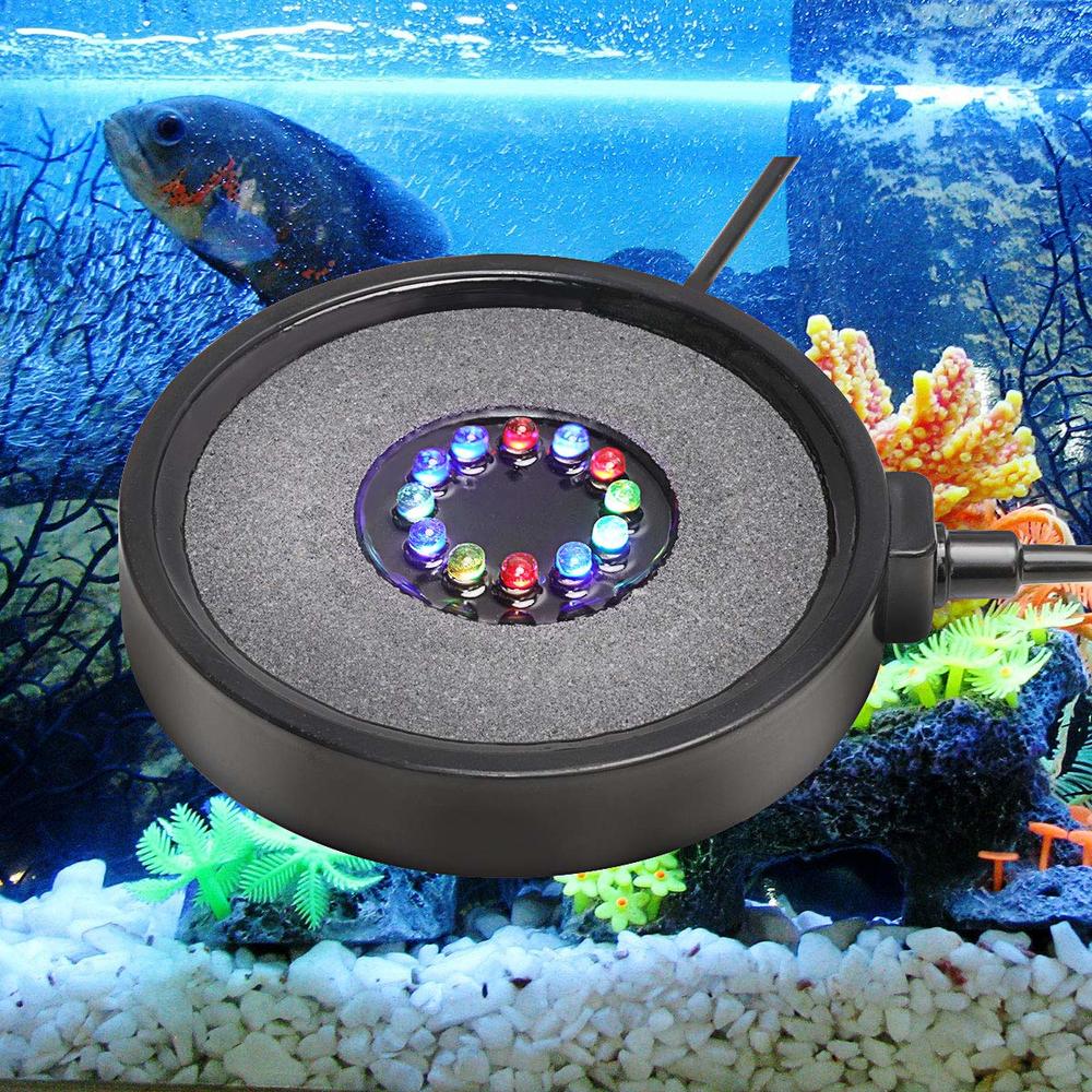 4" Multi-Colored Aquarium LED Air Stone Disk Round... – Grandado