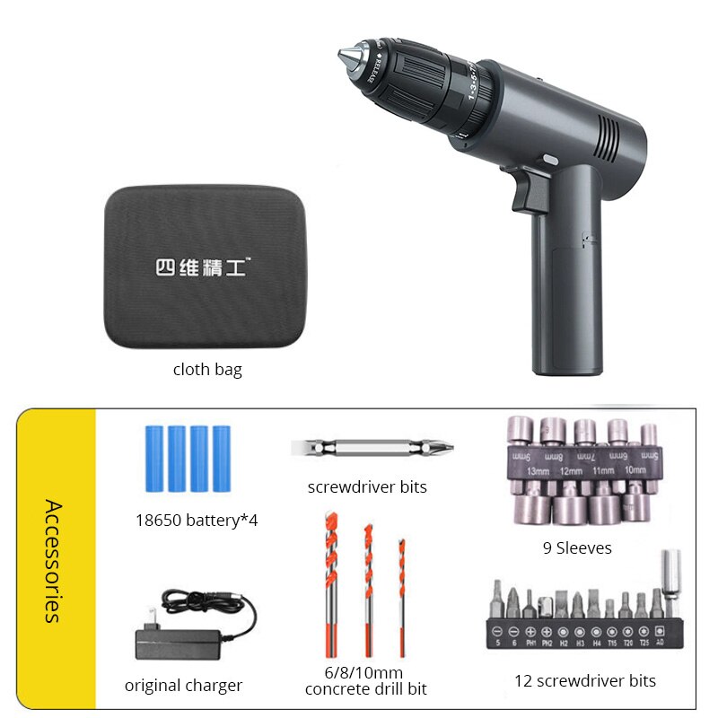 500w 16.8V Digital Cordless Drill Electric Screwdr... – Grandado