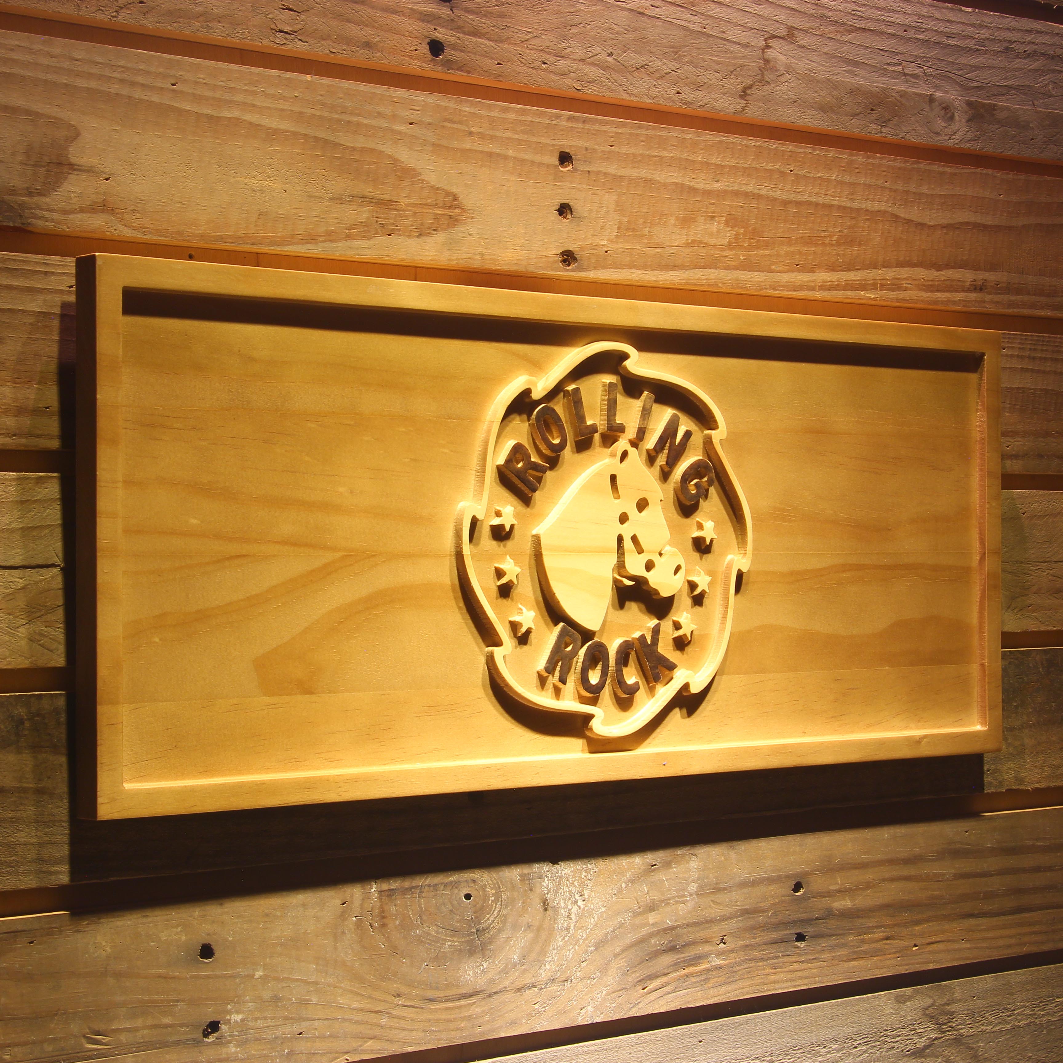 Rolling Rock Beer 3D Wooden Bar Signs – Grandado