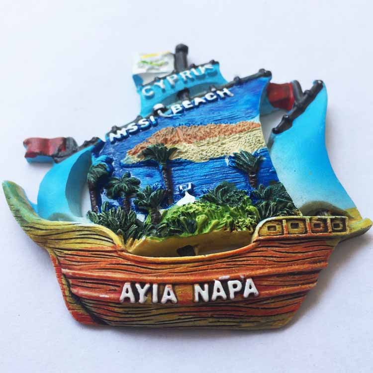Cyprus Tourist Souvenir Magnet Fridge Sailboat Dol... – Grandado