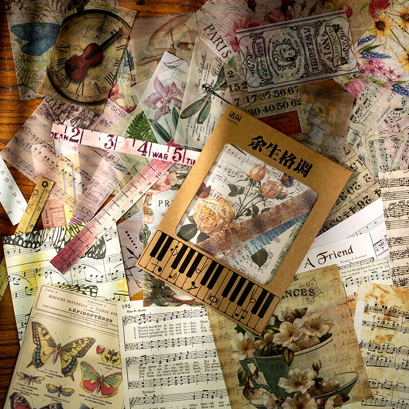 Retro Speicher Buch Serie Mix Material Papier Junk... – Vicedeal
