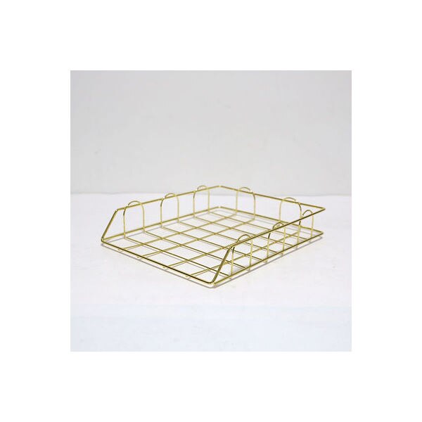 Gold Metal File Tray Desk Accessorie Magazine Hold... – Vicedeal