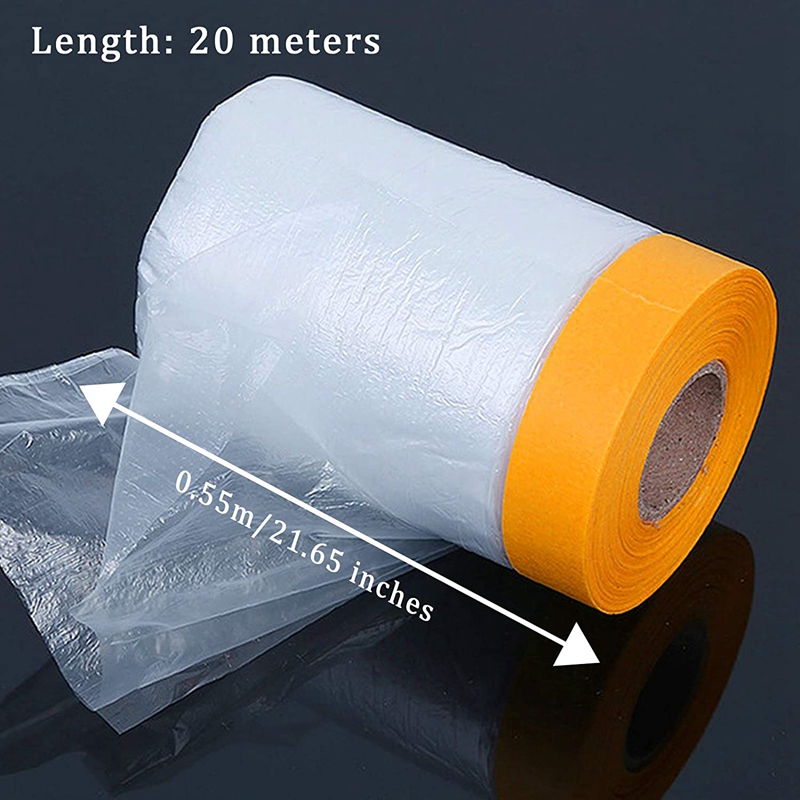 ! 4 Pcs Plastic Dust Sheets Roll 0.55 X 20M Pre-Ta... – Grandado