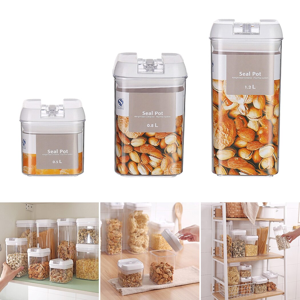Plastic Food Container 0.5L 0.8L 1.2L Seal Cereal ... – Grandado