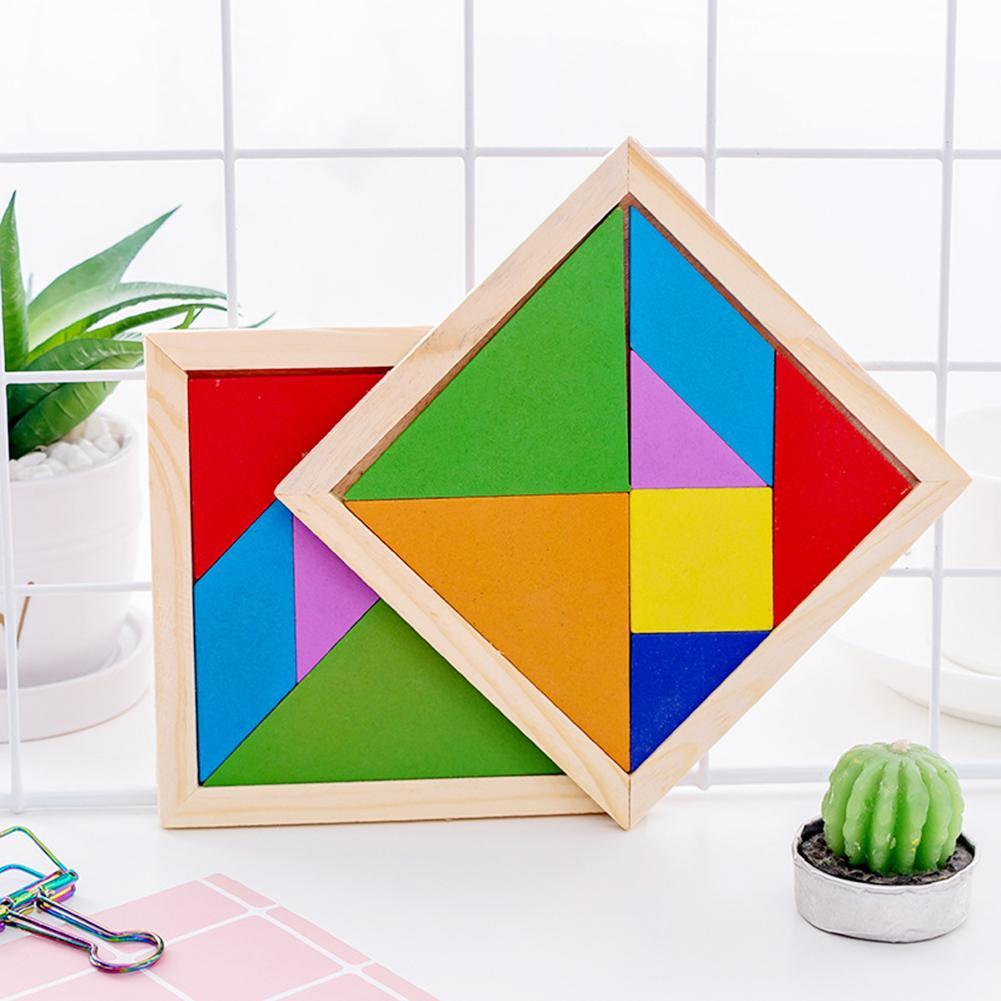 Mathematics Wooden Colorful Tangram Geometric Jigs... – Grandado