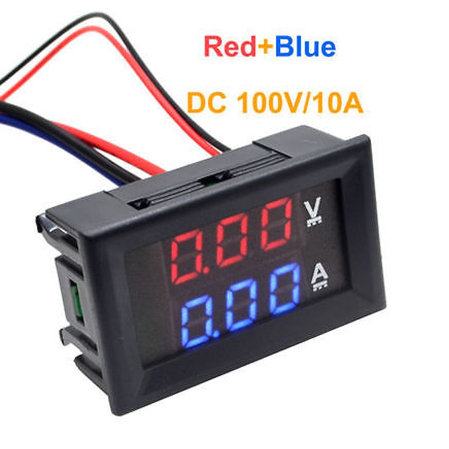 DSN-VC288 DC 100V 10A Voltmeter Ammeter Blue + Red... – Vicedeal