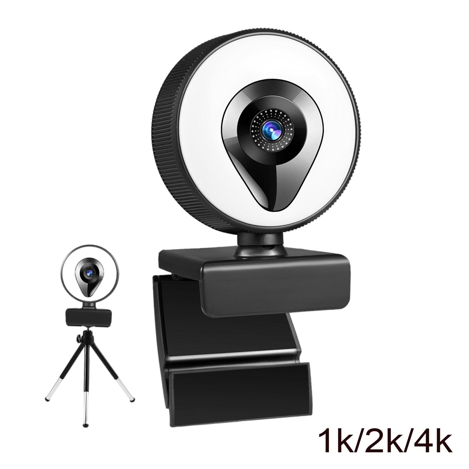 Webcam with Ring Light Microphone and Tripod Plug ... – Grandado