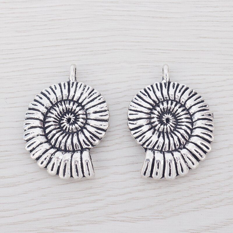 3pcs/lot Tibetan Silver Large Seashell Spiral Sea ... – Grandado