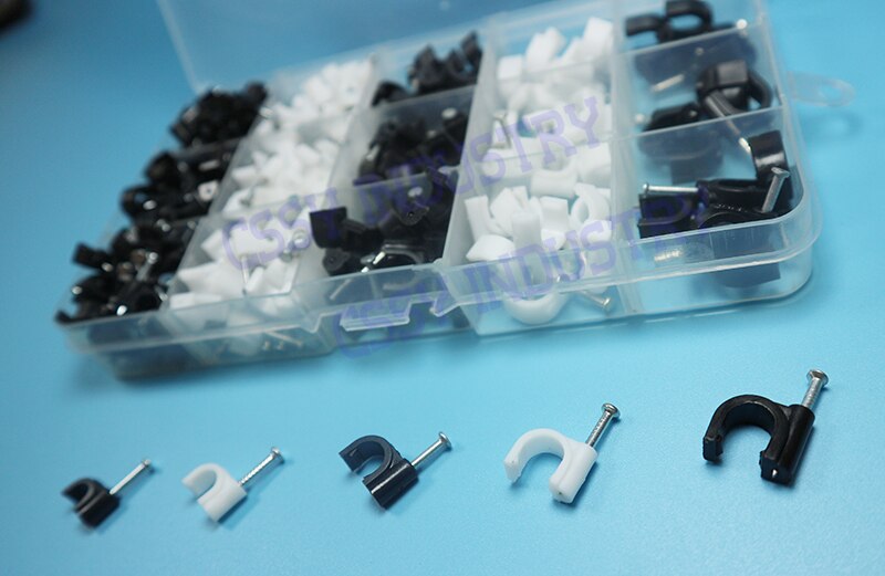 240pcs/box Plastic 5/6/7/8/10mm Circle Cable Clip ... – Grandado