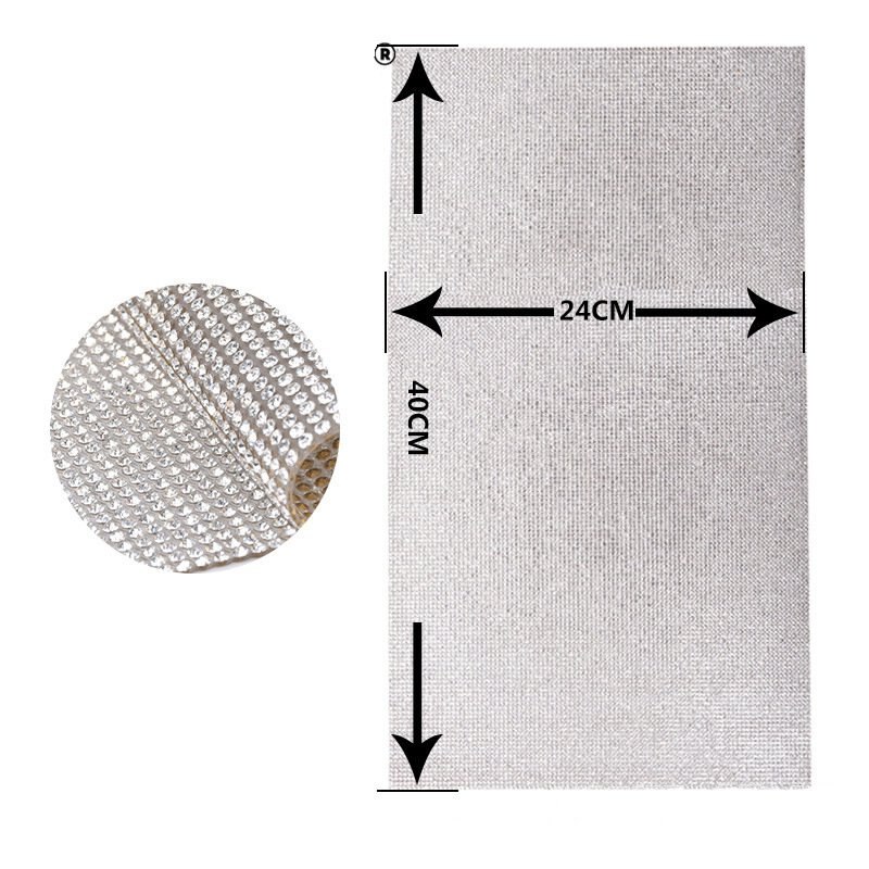 24cm*40cm Bling Rhinestone Mesh White Sheared High... – Vicedeal