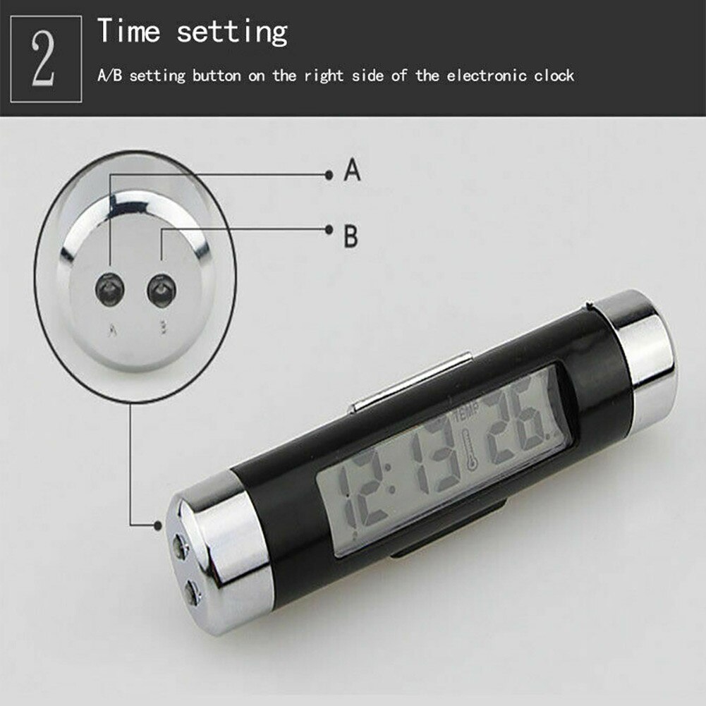 Car Thermometer Digital Clock Automobile Clock LED... – Grandado