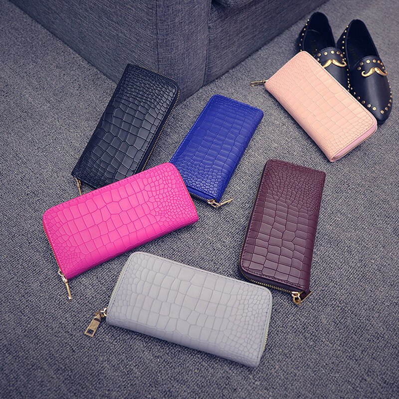 Women's Long Wallet Large Capacity Crocodile PU Le... – Vicedeal