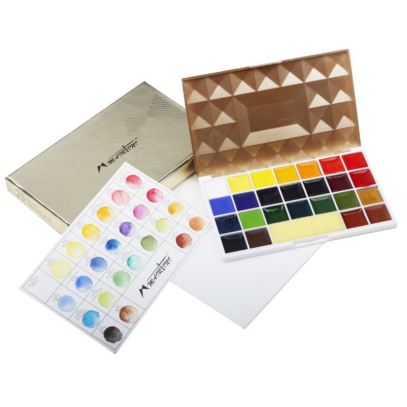 Martini solid watercolor paint set 25 color solid ... – Vicedeal