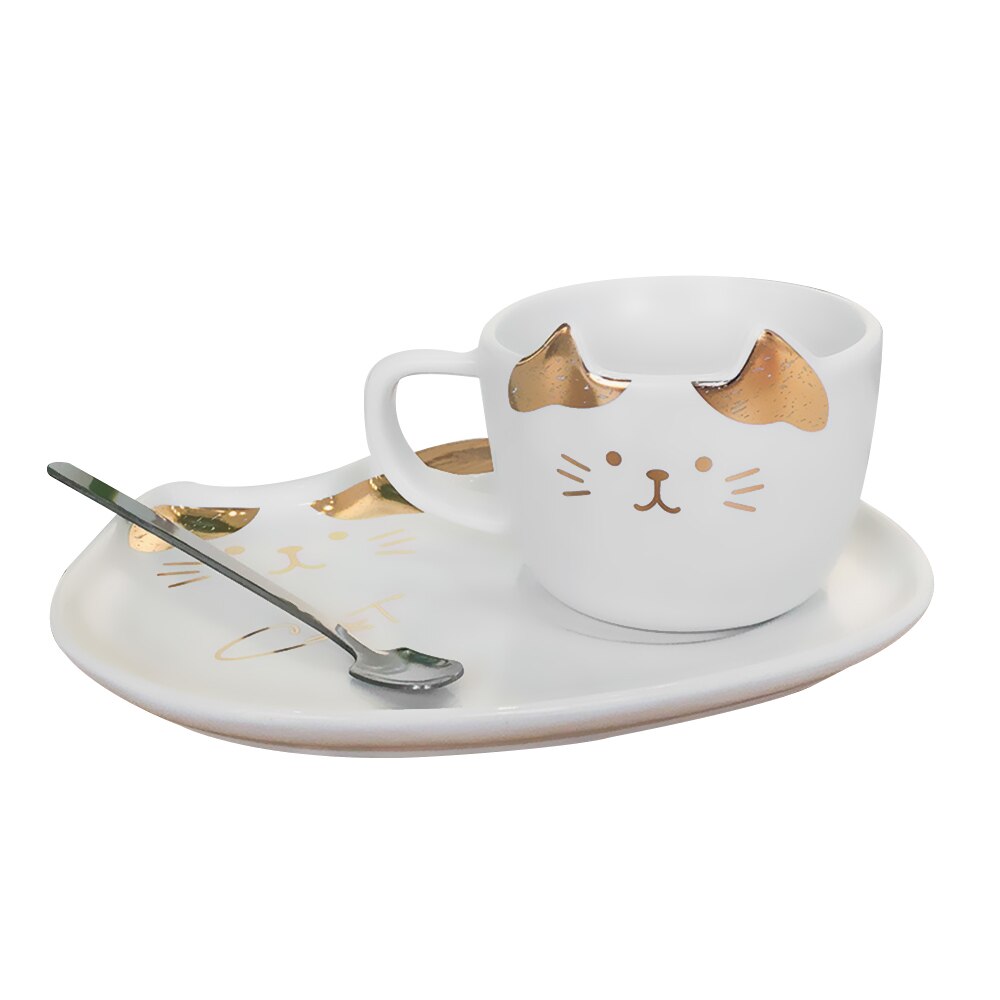 Cute Cat Ceramics Coffee Mug Set Handgrip Animal M... – Grandado