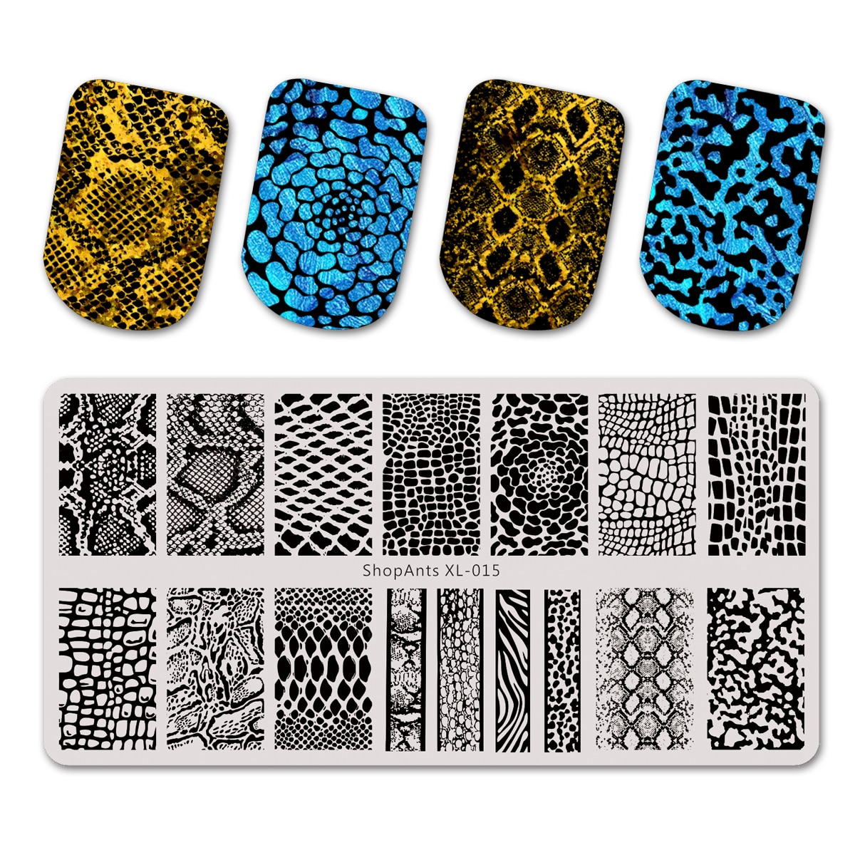 6*12cm Rectangle Nail Art Stamping Plate Snake Ani... – Vicedeal