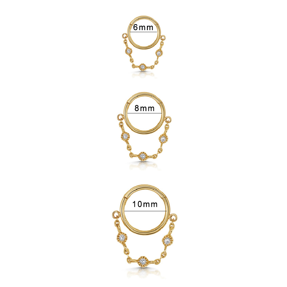 1PC Stainless Steel Hoop Earrings Chain Septum Pie... – Grandado