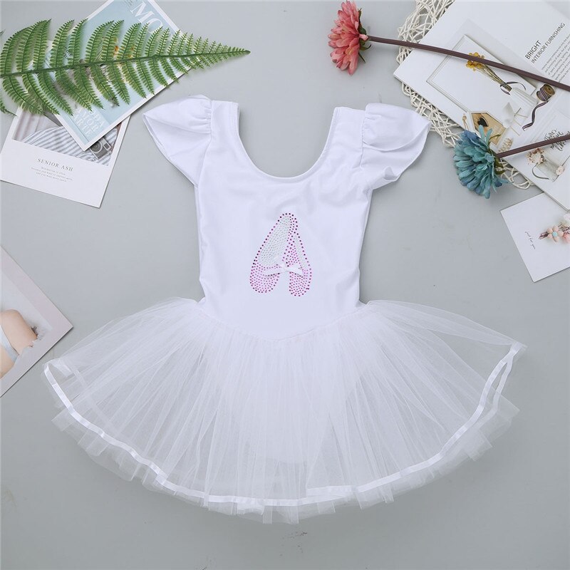 Ballet Dance Dress Kids Girls Ruffled Cap Sleeves ... – Grandado