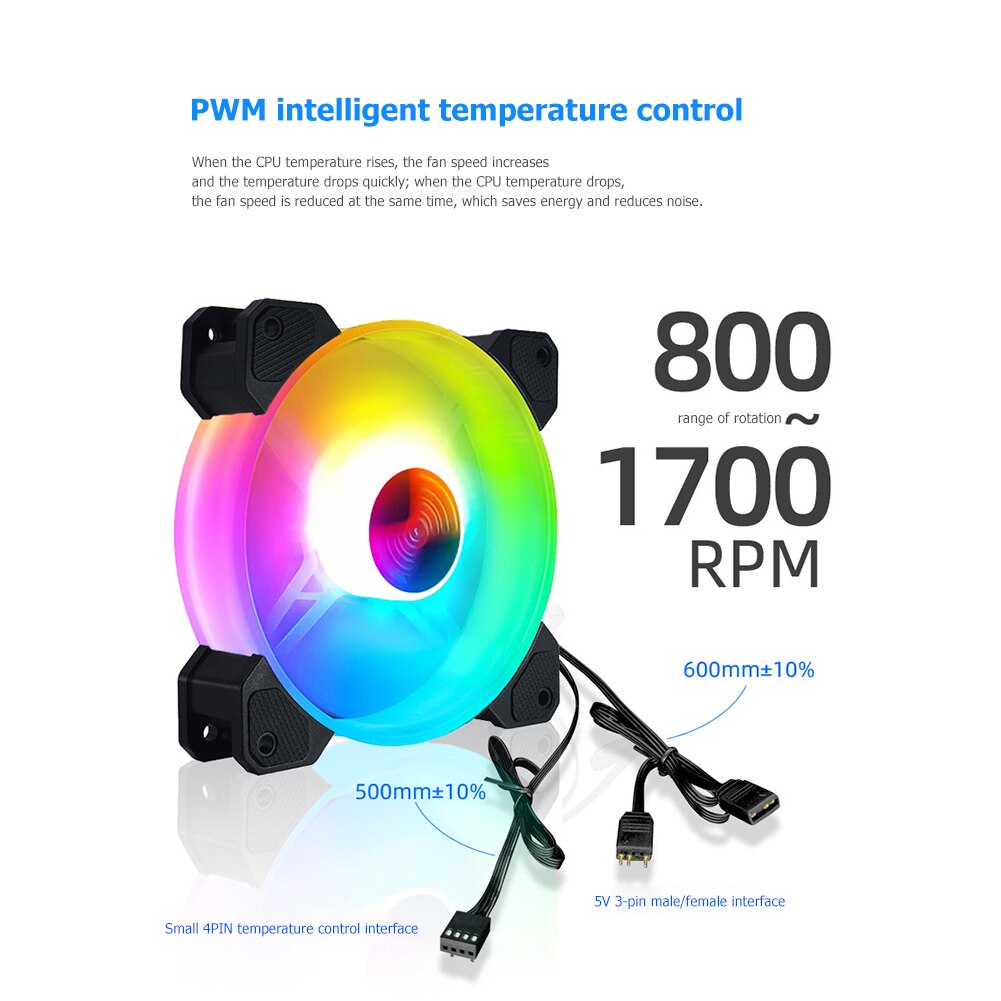 COOLMOON PC Case Cooler Fan 12cm 12V 4Pin PWM for ... – Grandado