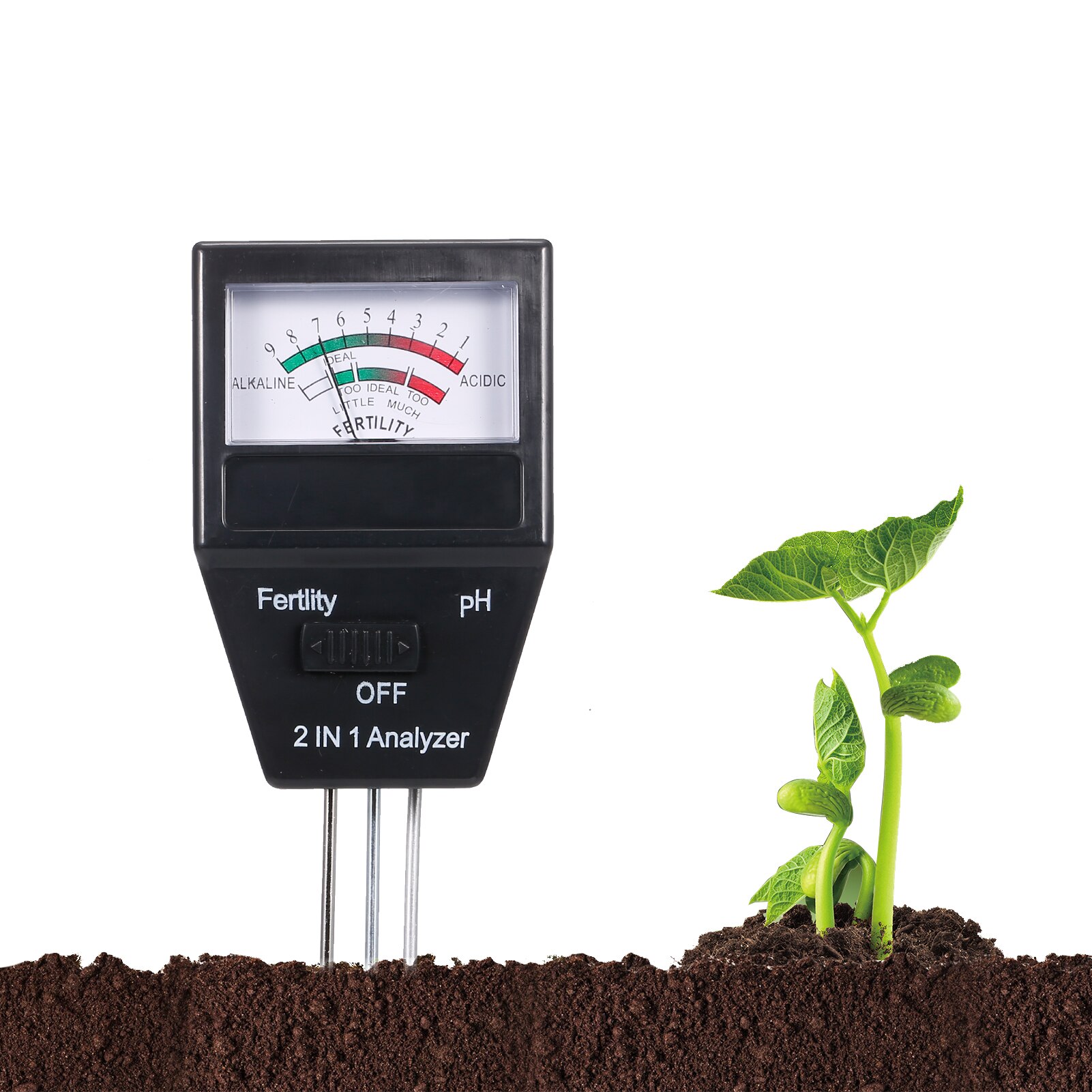 2-in-1 Soil pH Meter Fertility Tester pH Tester So... – Grandado