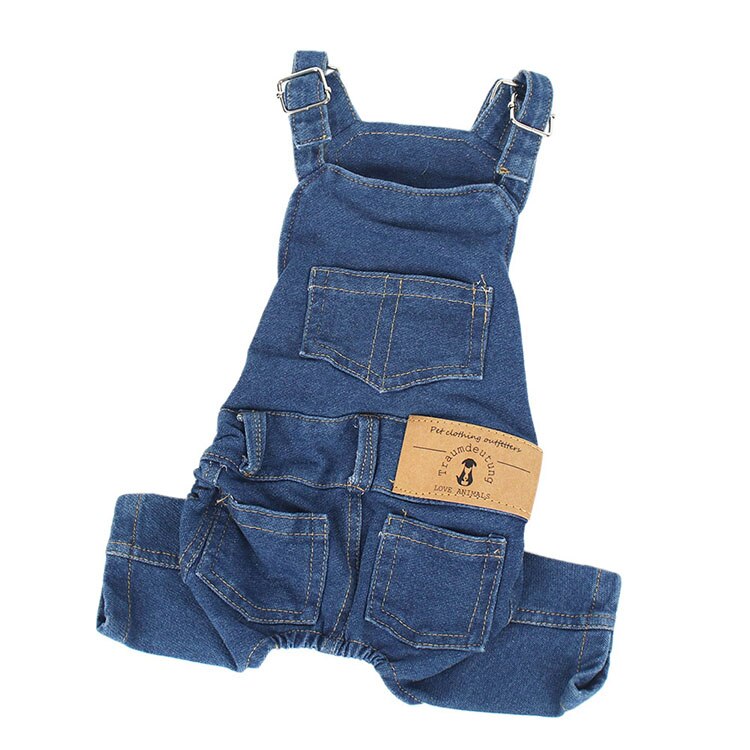 Dogs Clothes Blue Denim Overalls Jumpsuit For Pets... – Grandado
