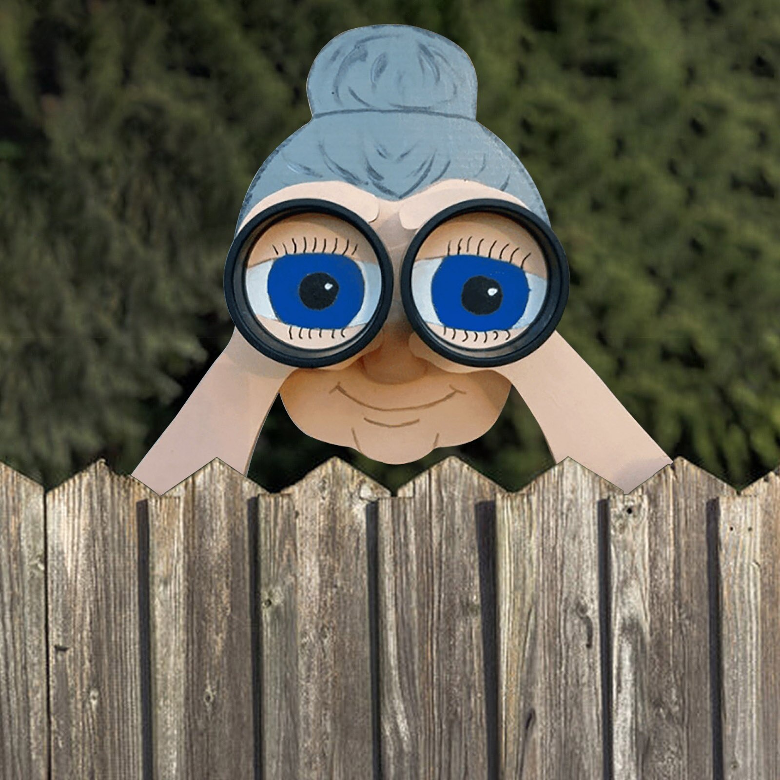 Funny Fence Decoration Gossip Old Man And Lady Gar... – Grandado